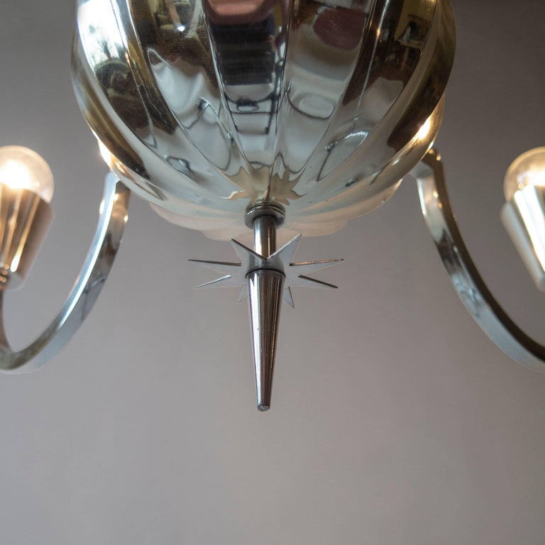 Carl Gustav Hallberg, Swedish Grace Period Silvered Chandelier at 1stDibs