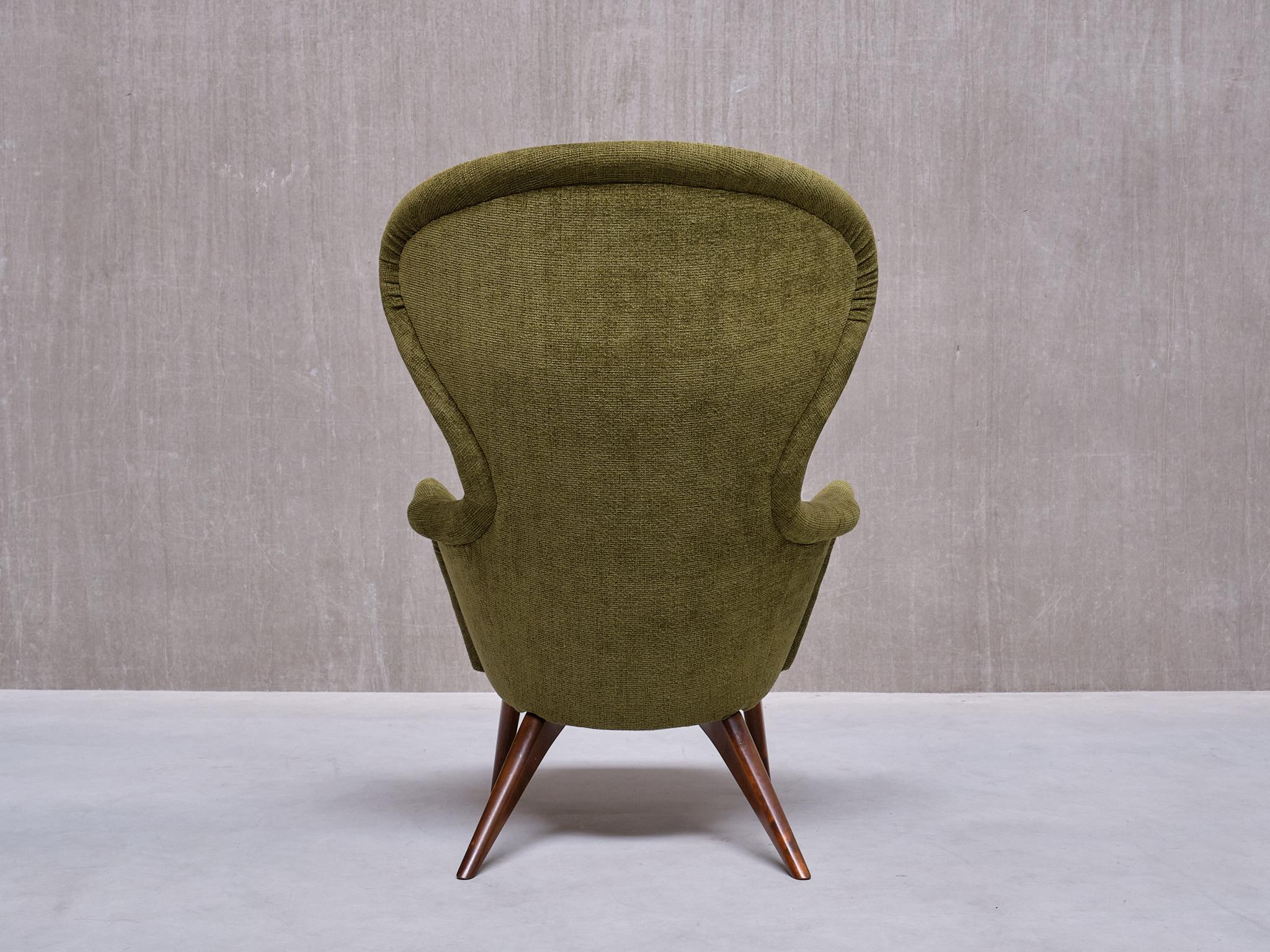 Carl-Gustav Hiort Af Ornäs Armchair in Green Chenille and Birch ...