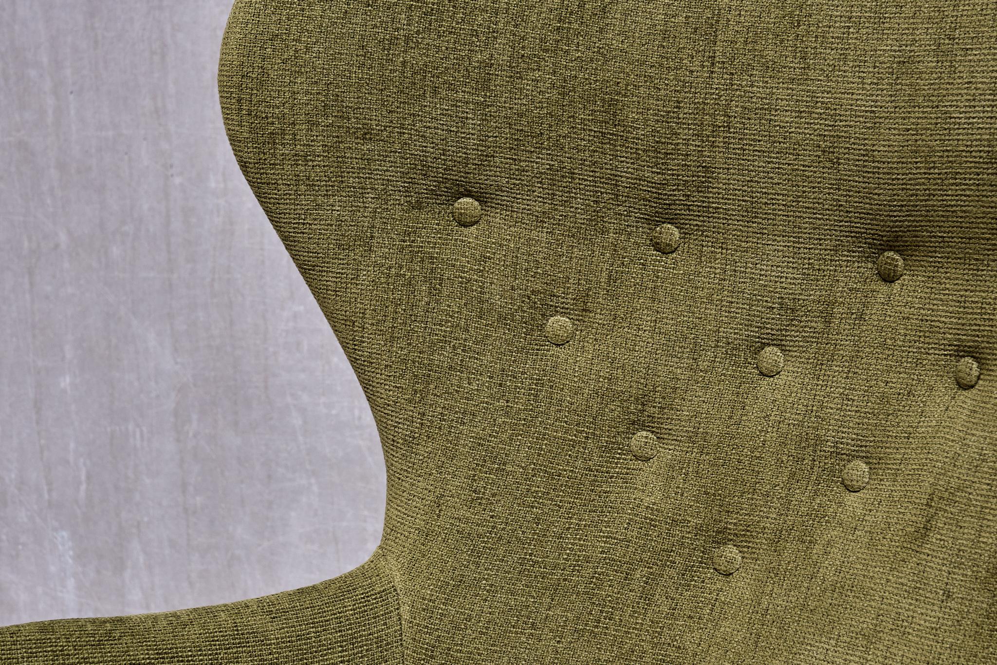 Carl-Gustav Hiort Af Ornäs Armchair in Green Chenille and Birch ...