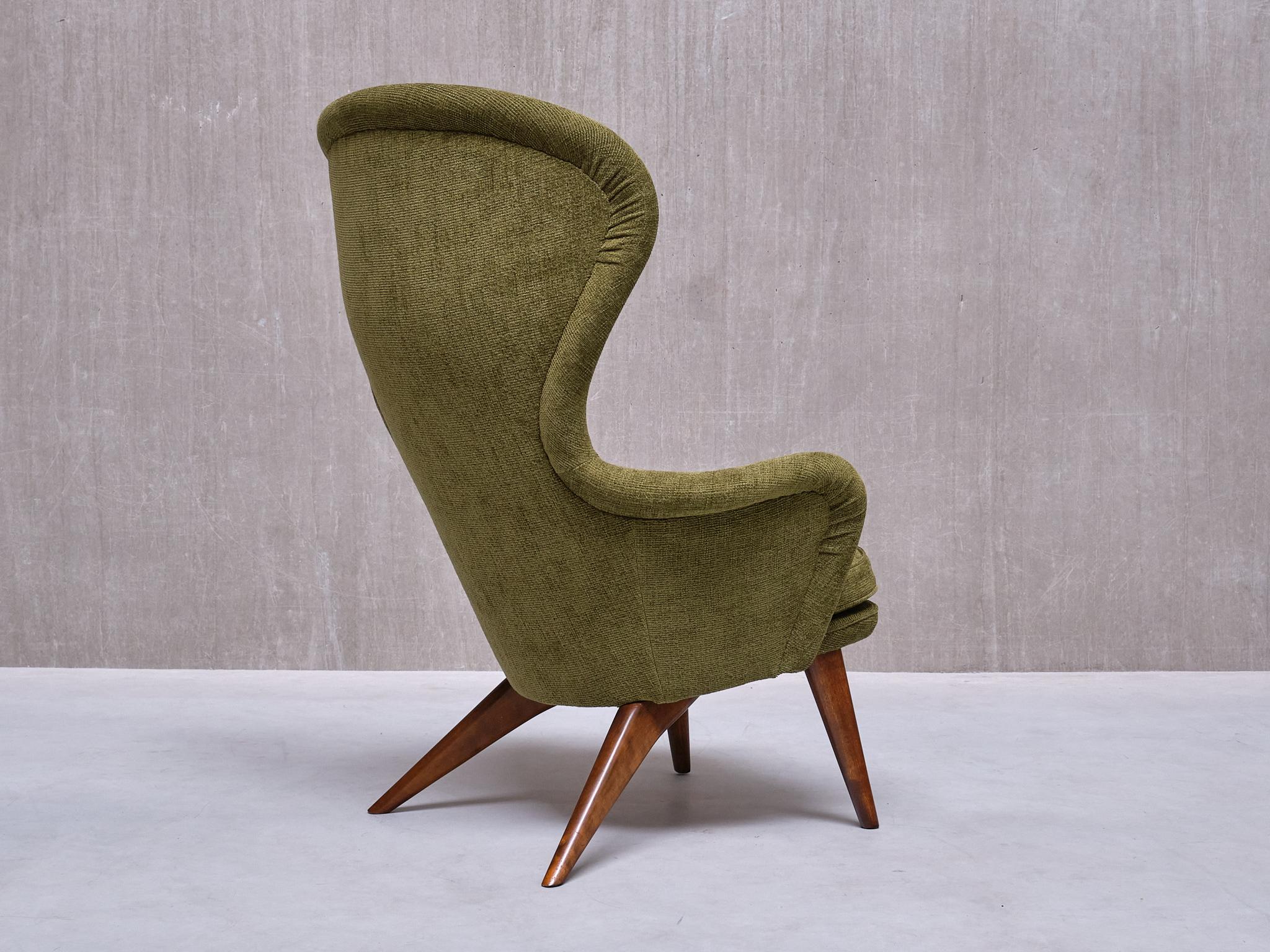 Carl-Gustav Hiort Af Ornäs Armchair in Green Chenille and Birch ...
