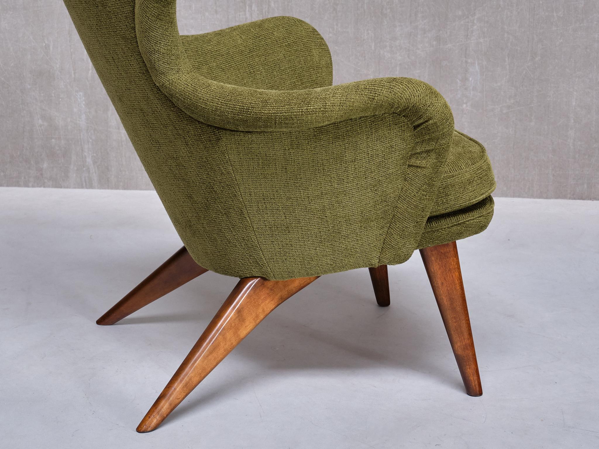 Carl-Gustav Hiort Af Ornäs Armchair in Green Chenille and Birch ...