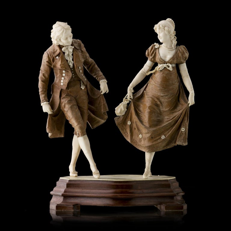 Carl Gutt , "Galant Scene" German Sculptural Group circa 1892 For Sale ...