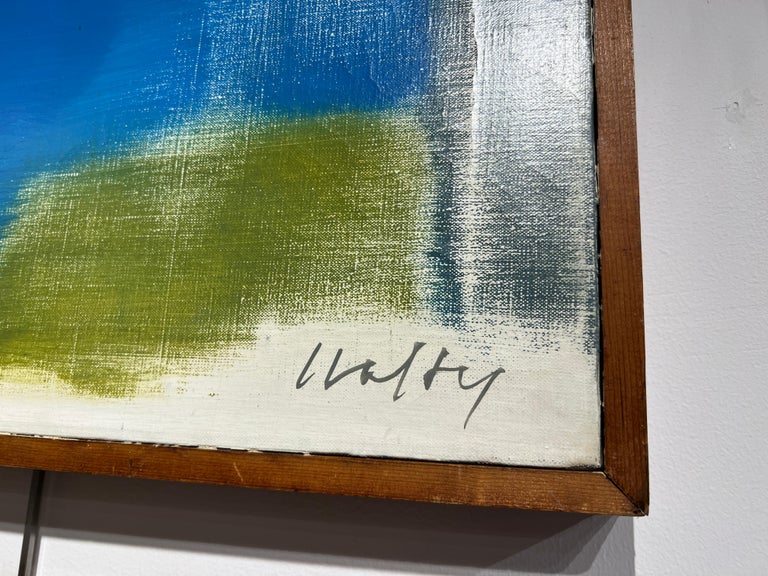 Carl Holty - Blue with Green and Grey Spots For Sale at 1stDibs