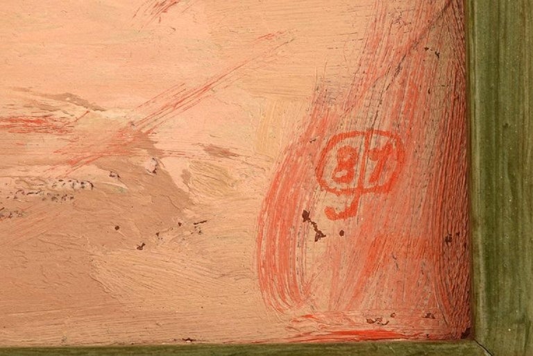 Carl Johan Damm, Listed Swedish Artist, Oil on Board, Modernist ...