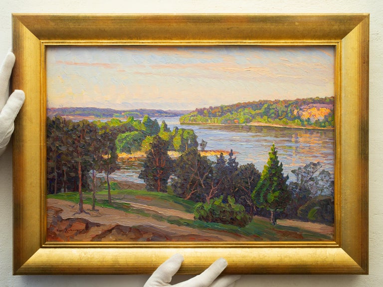 Carl Johansson - A Wooded Lakeland View, A Landscape Painting by ...
