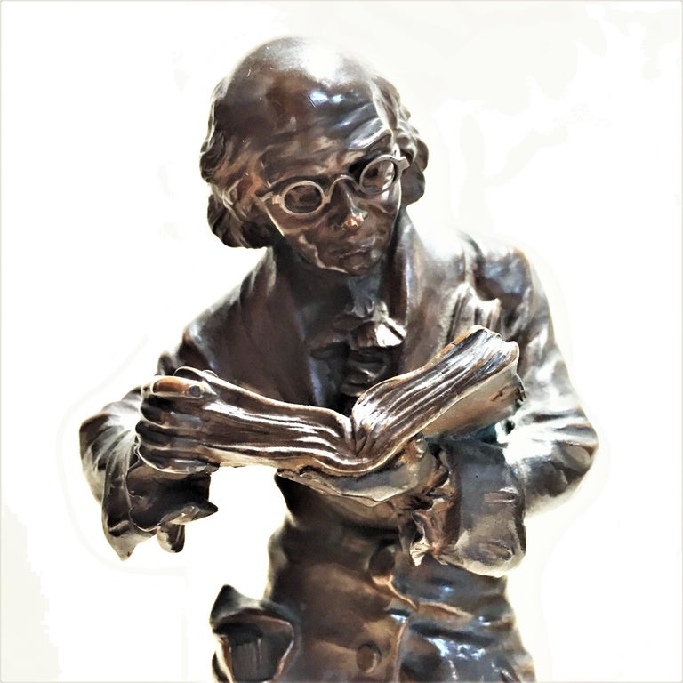 Carl Kauba, Bookworm and Art Connoisseur, a Pair of Bronze Sculptures ...