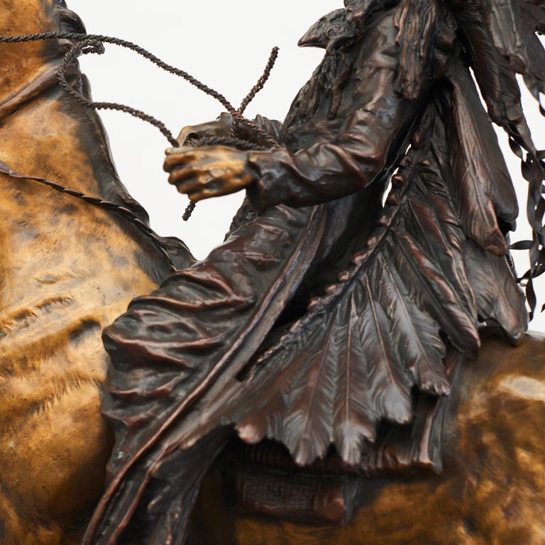 Carl Kauba Bronze Sculpture, "Indian Chief on Horseback" at 1stDibs