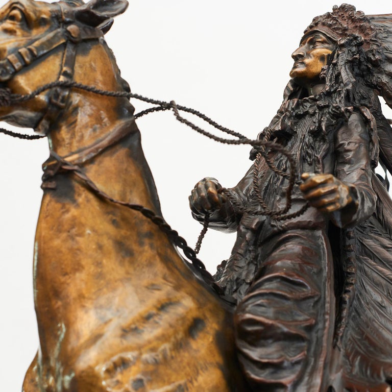 Carl Kauba Bronze Sculpture, "Indian Chief on Horseback" at 1stDibs