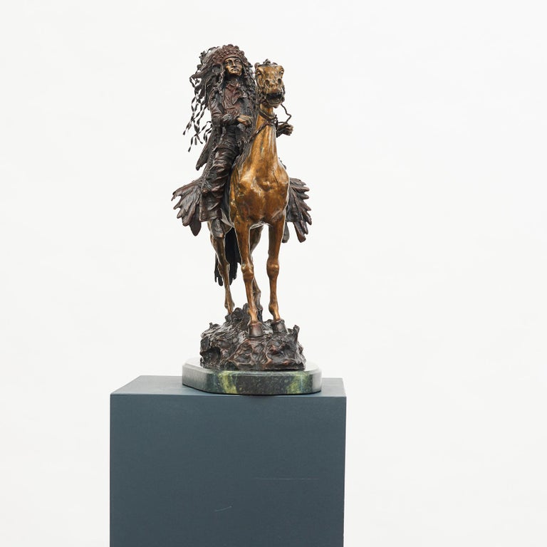 Carl Kauba Bronze Sculpture, "Indian Chief on Horseback" at 1stDibs