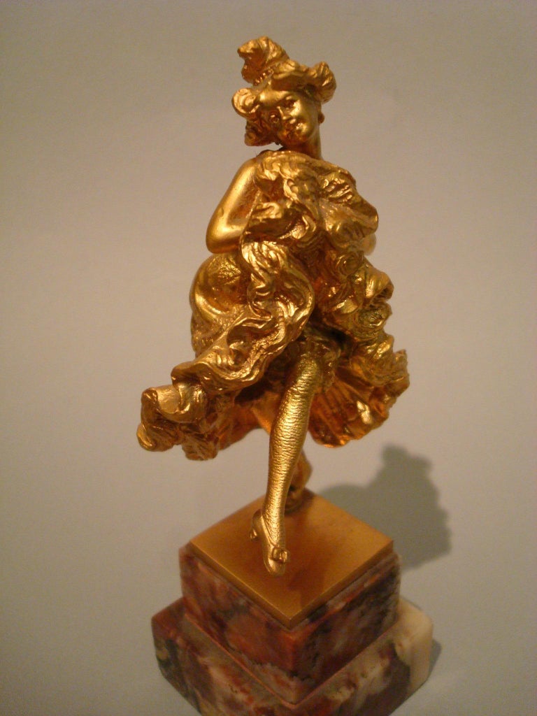 Carl Kauba Bronze Sculpture / Paperweight of a Cancan Dancing Lady ...