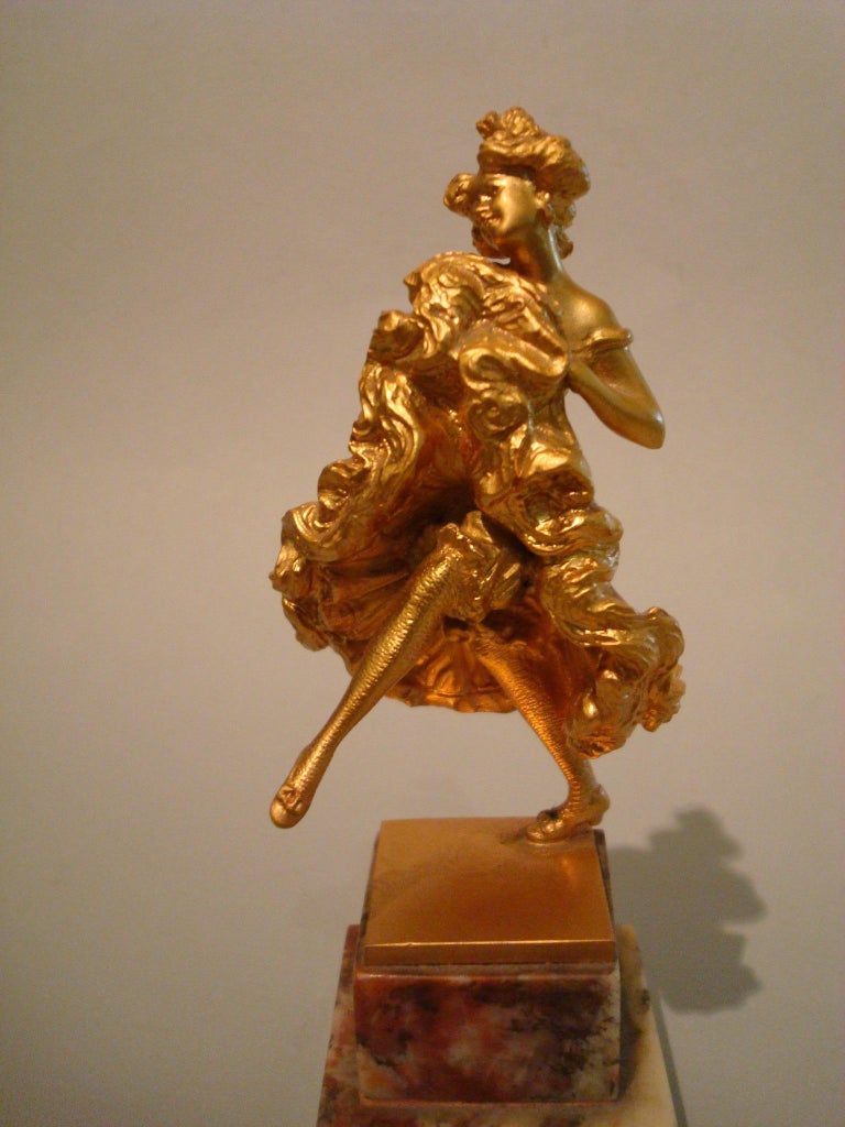 Carl Kauba Bronze Sculpture / Paperweight of a Cancan Dancing Lady ...