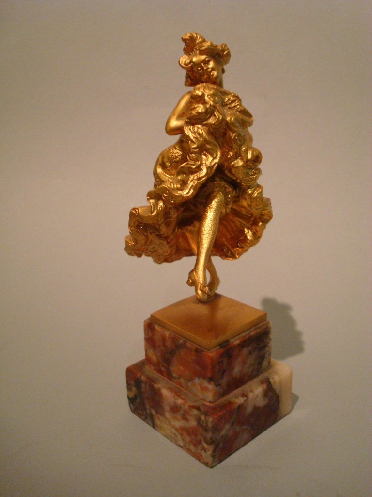 Carl Kauba Bronze Sculpture / Paperweight of a Cancan Dancing Lady ...