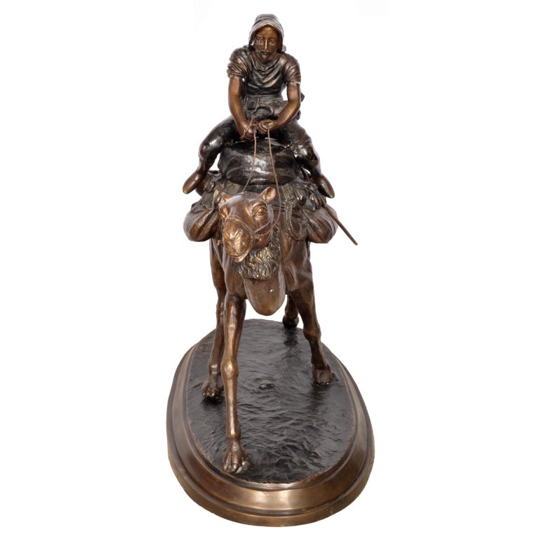 Large Antique Vienna Bronze Orientalist Camel Rider Statue Sculpture ...