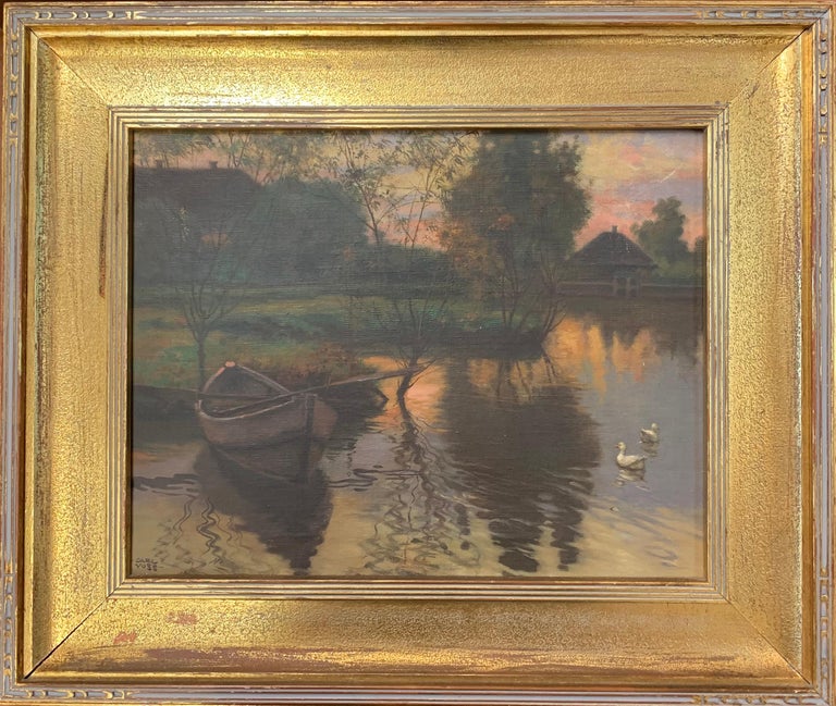 Carl Leopold Voss - Carl Leopold Voss - Evening at the Pond For Sale at ...