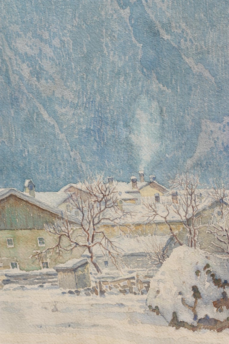 Carl Link '1887-1968' "Mittenwald-Bayerische Alpen" Watercolor For Sale ...