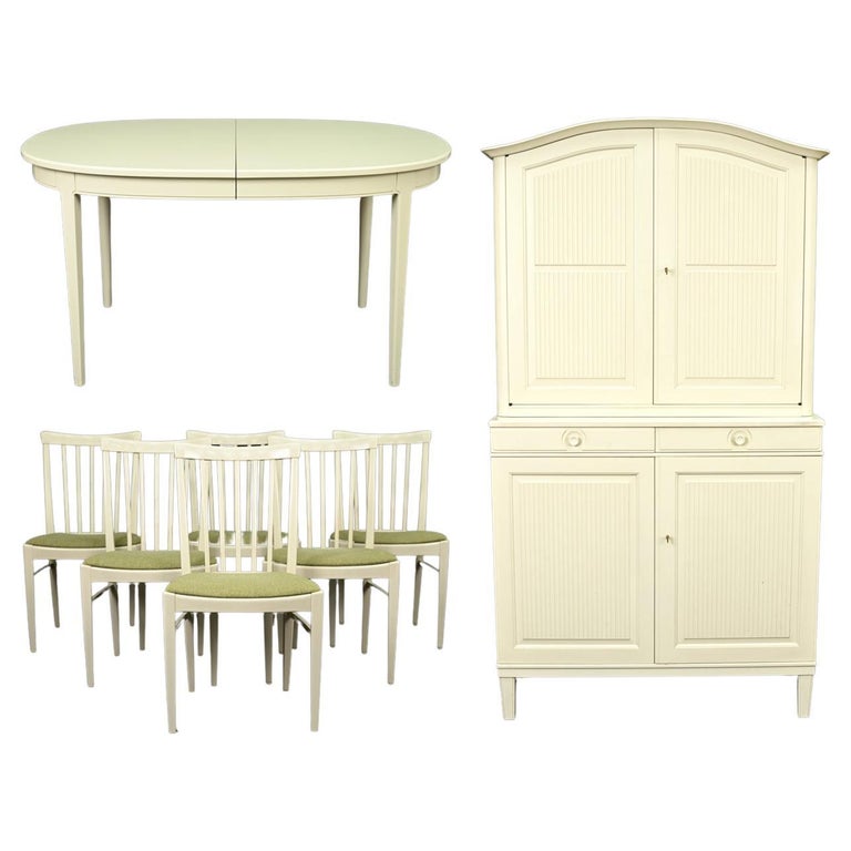 Carl Malmsten Gustavian-Style Swedish Modern Dining Suite For Sale at ...