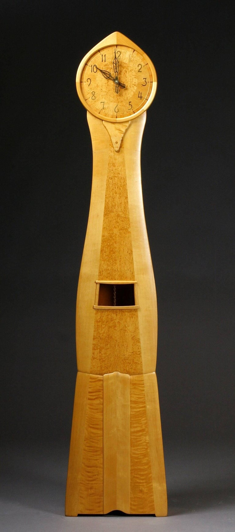 Carl Malmsten Longcase Clock of Birch and Burl Wood For Sale at 1stDibs