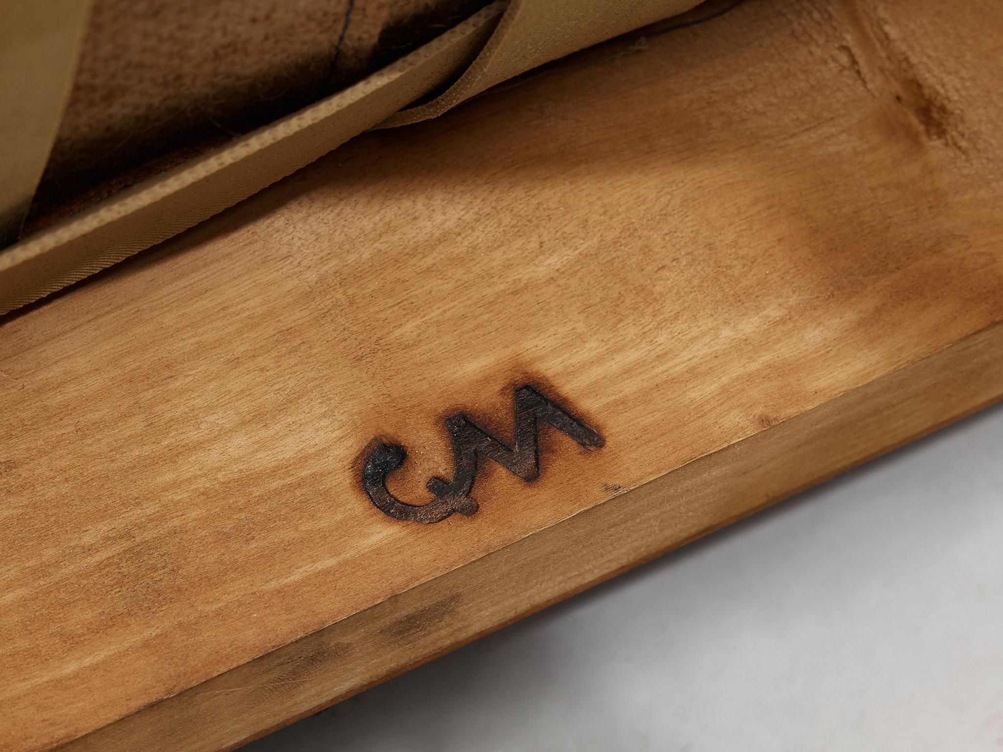 Carl Malmsten Sofa in Mahogany and Blue Upholstery For Sale at 1stDibs