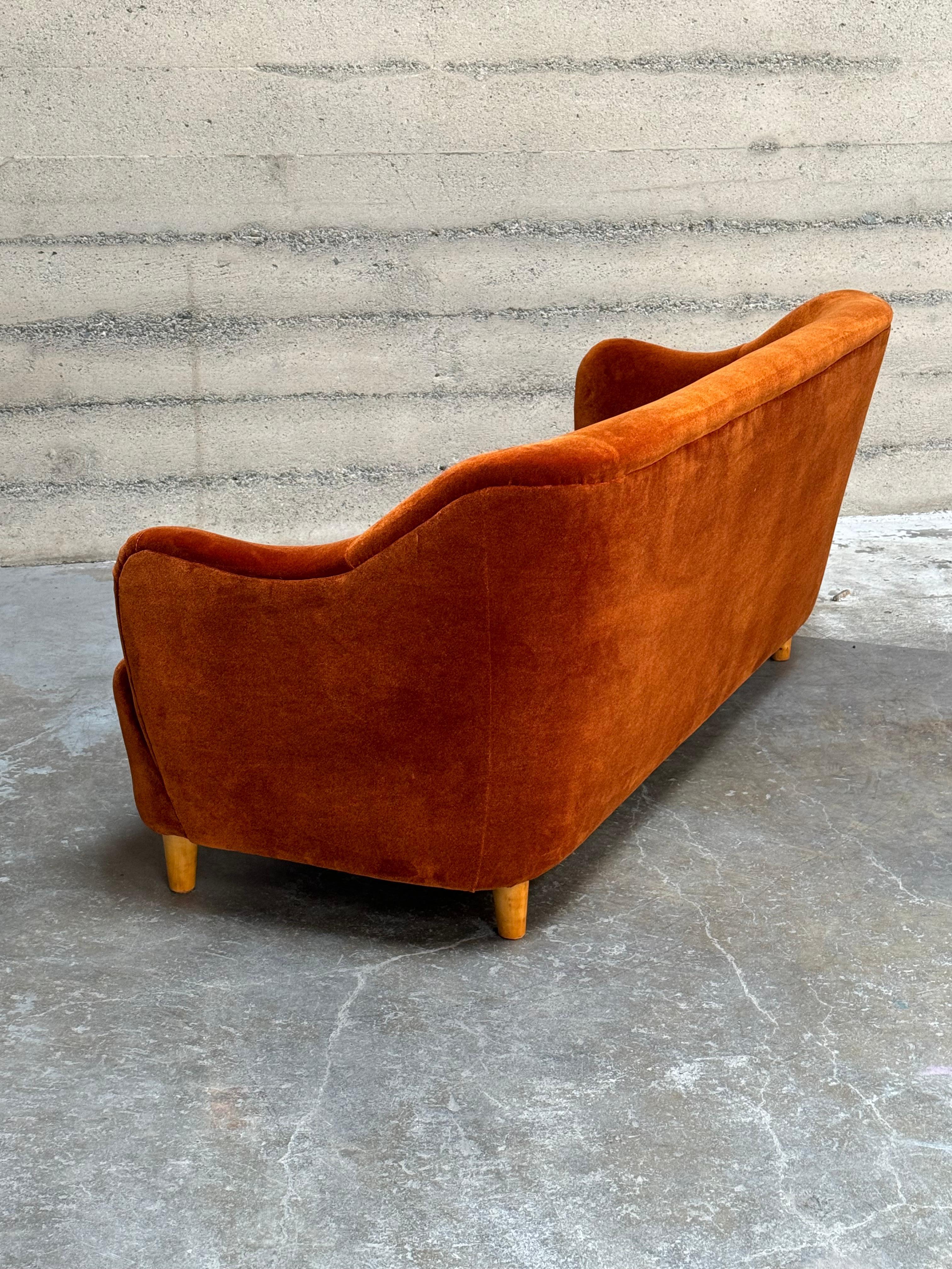 Carl Malmsten Sofa in Velvet Circa 1930s For Sale at 1stDibs