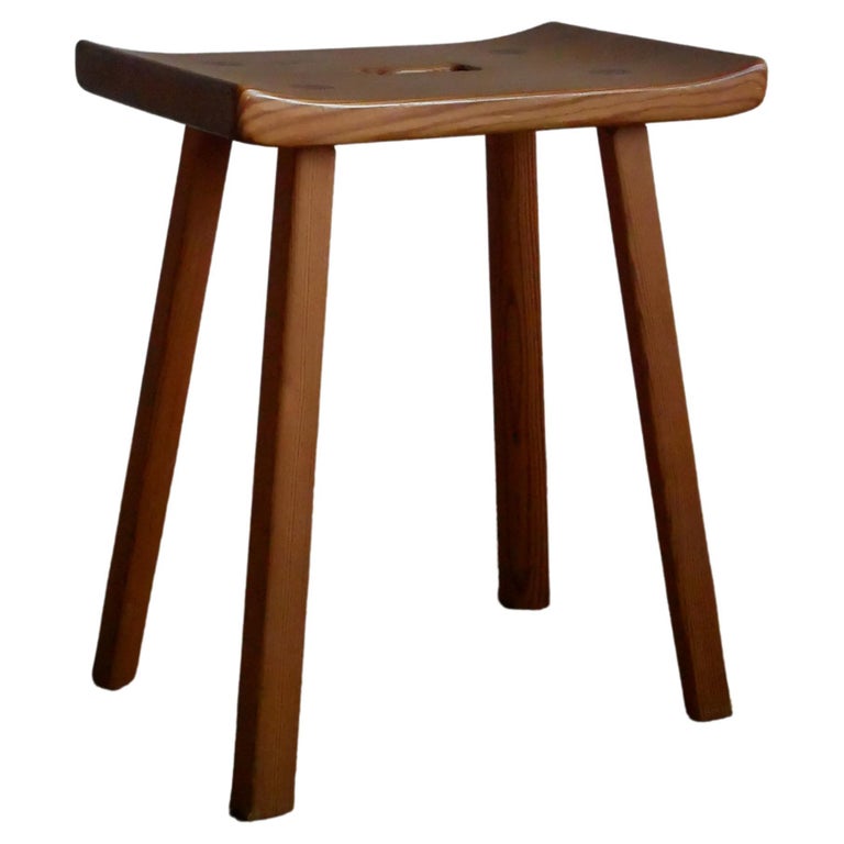 Carl Malmsten Solid Pine Stool 'Visingsö' For Sale at 1stDibs