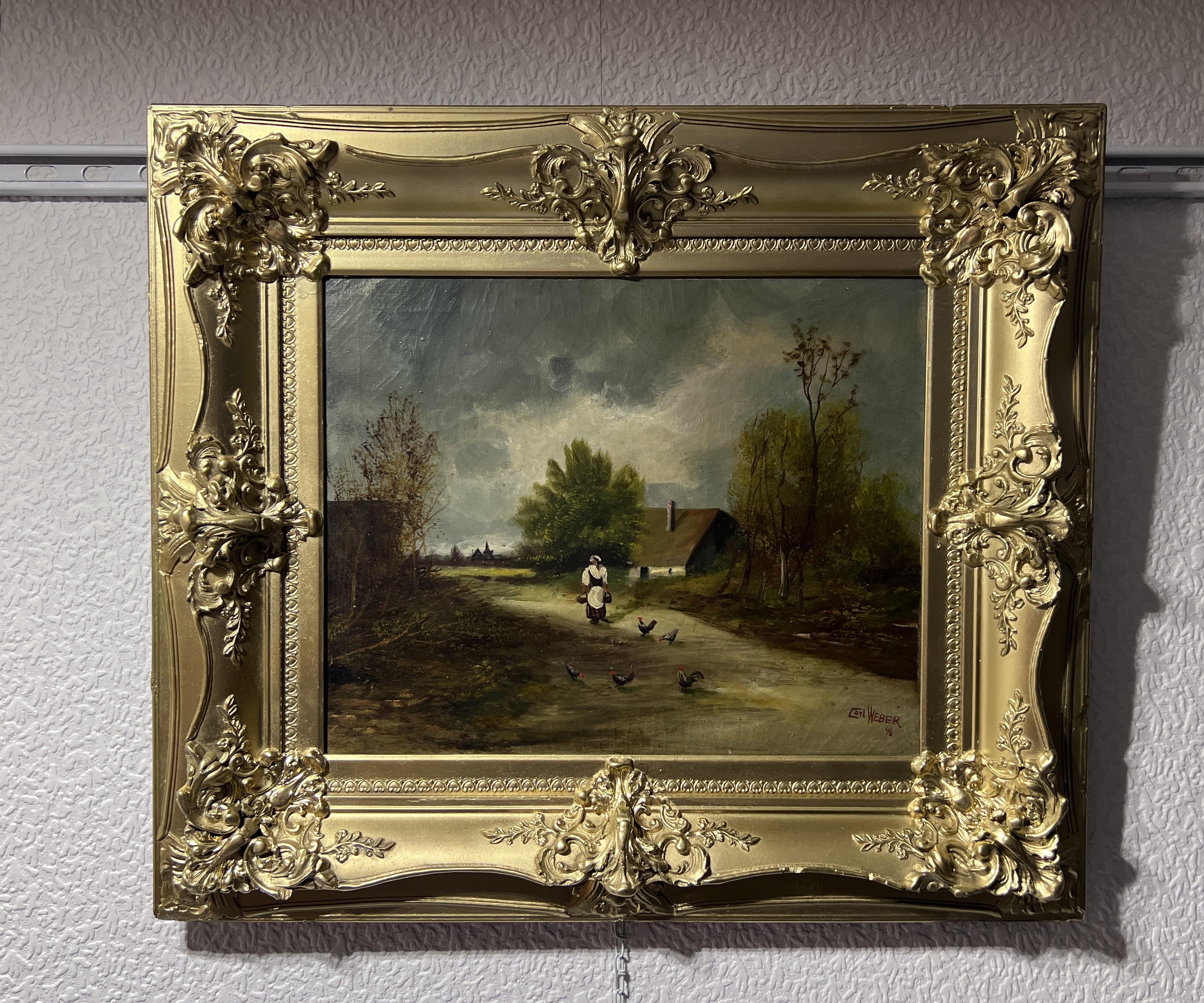 Carl Weber - 1896 Listed American-German Artist Carl Weber (1850-1921 ...