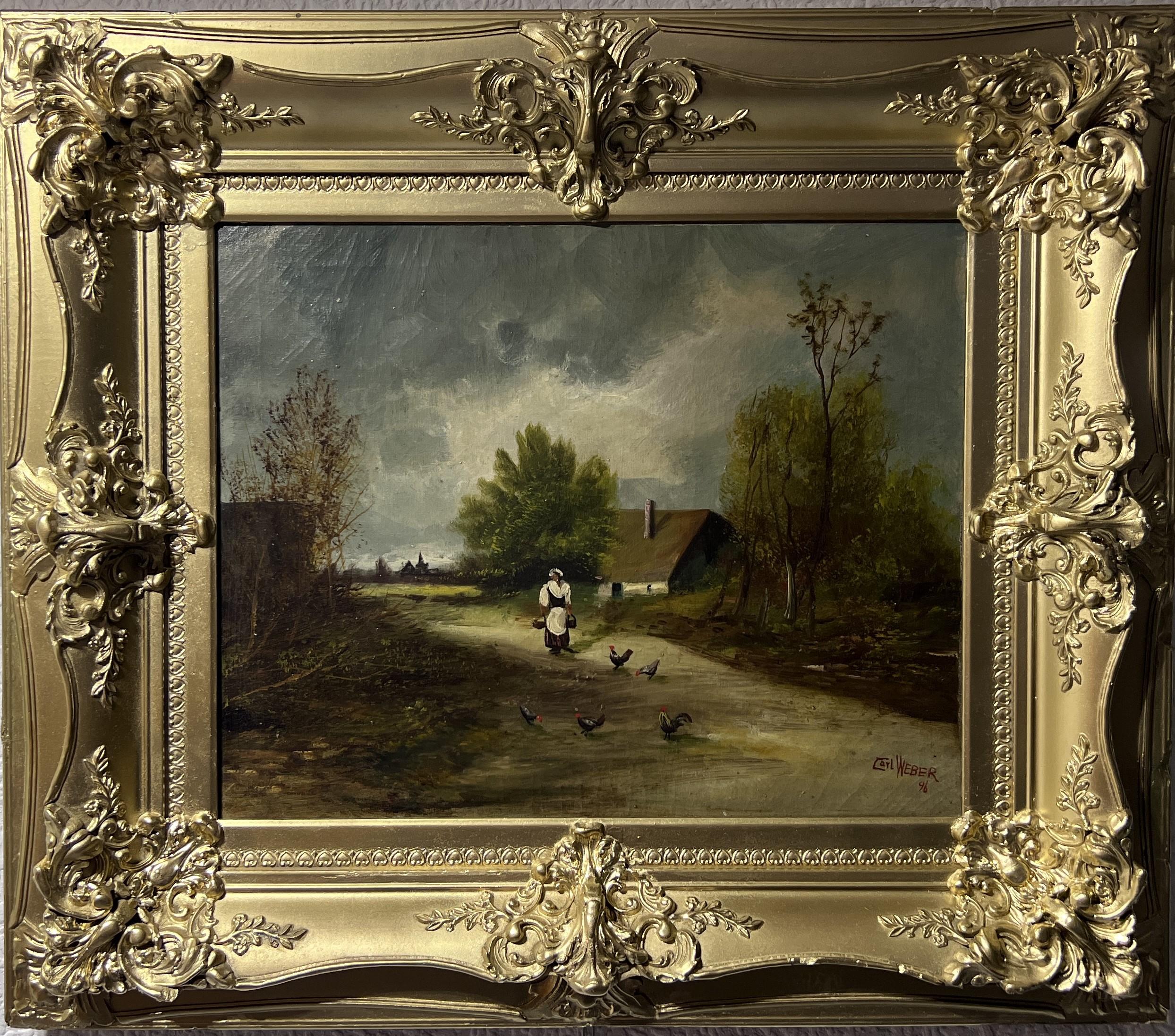 Carl Weber - 1896 Listed American-German Artist Carl Weber (1850-1921 ...