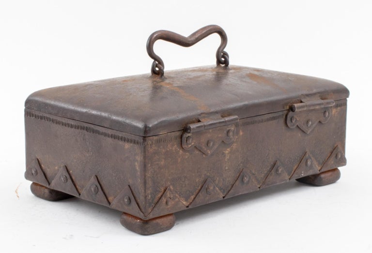 Carl Wyland Art Deco Wrought Iron Casket For Sale at 1stDibs
