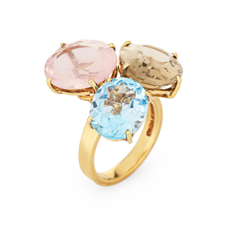 Carla Amorim Ring Multi Colored Quartz Gemstones 18k Yellow Gold ...