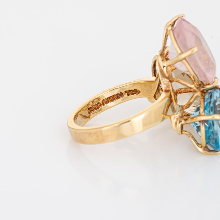 Carla Amorim Ring Multi Colored Quartz Gemstones 18k Yellow Gold ...