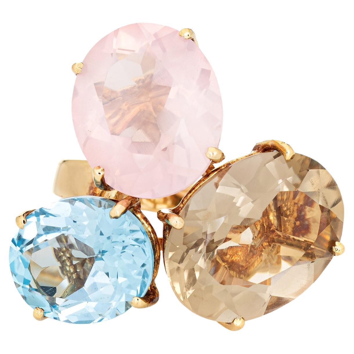 Dior Multi Colored Gemstone Cluster Ring in 18K Yellow Gold For Sale at ...