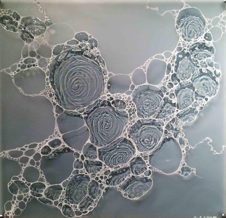 Carla Goldberg - Hudson River - Early Morning Fog: mixed media work of ...