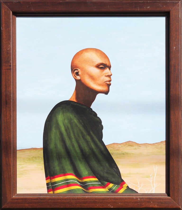 Carla Nickerson-Adams - Green and Blue Abstract Portrait of a Bald Man ...