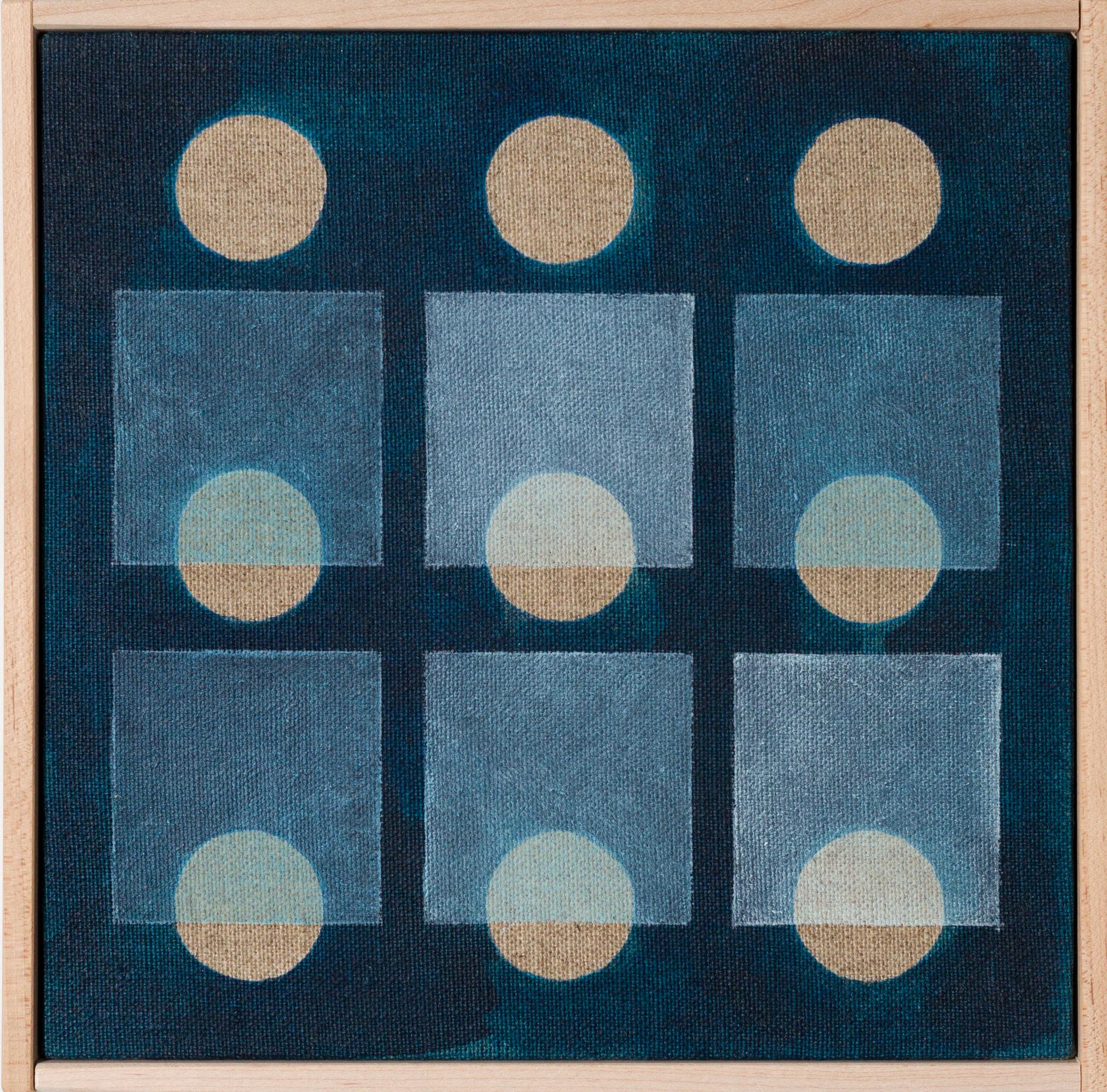 Carla Weeks - "Grid Study in Prussian Blue 2", Oil on Linen, Patterns ...