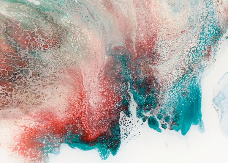 Carla White - Teal Expressions One, Original Contemporary Abstract ...