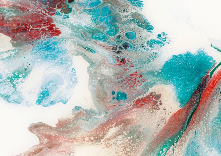 Carla White - Teal Expressions One, Original Contemporary Abstract ...