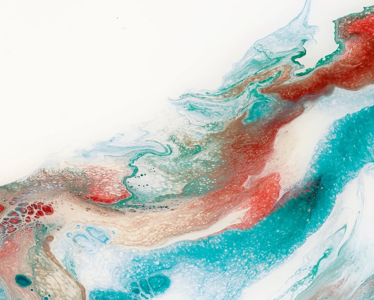 Carla White - Teal Expressions One, Original Contemporary Abstract ...