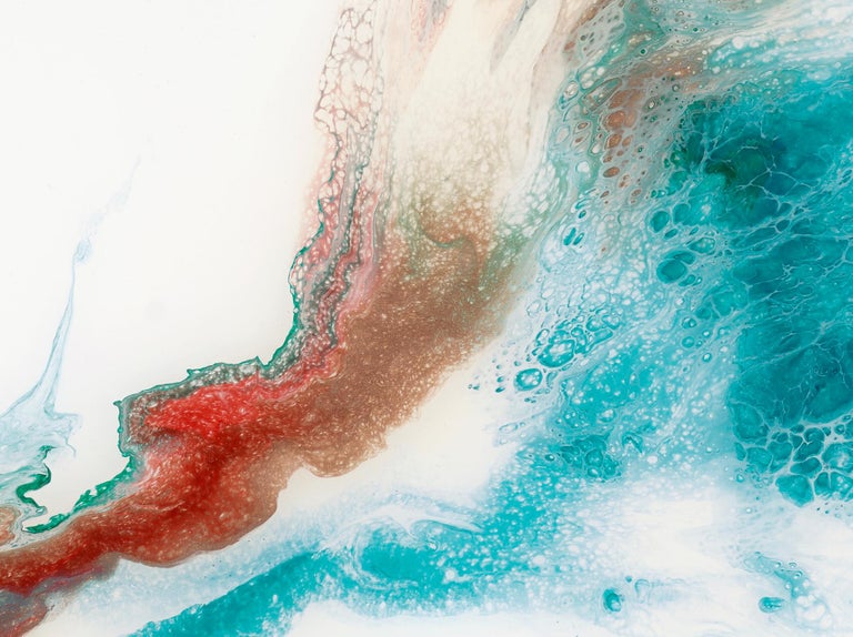 Carla White - Teal Expressions One, Original Contemporary Abstract ...