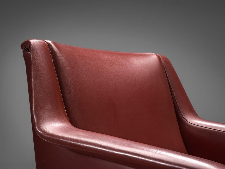 Carlo de Carli Classic Red Lounge Chairs For Sale at 1stDibs