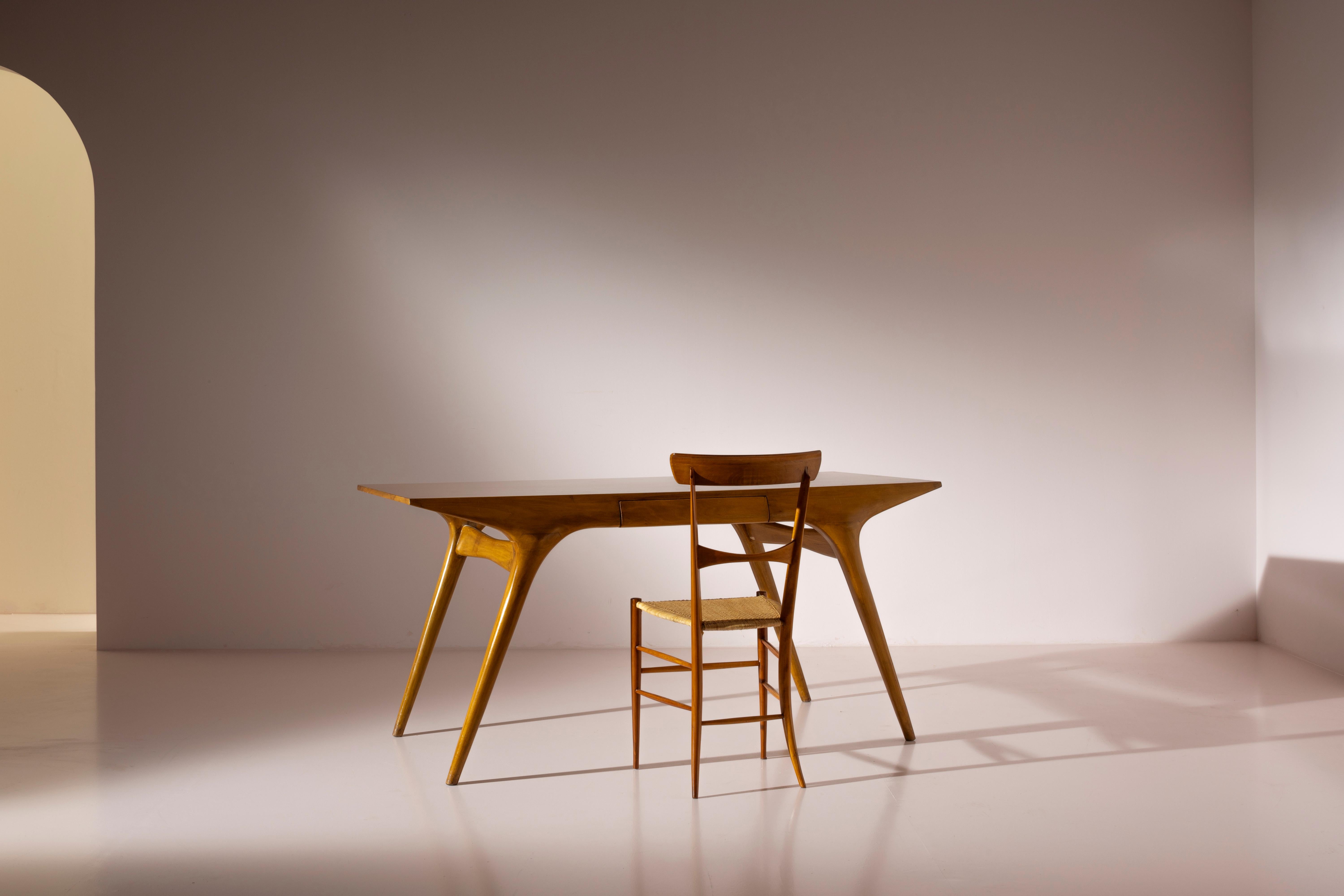 Carlo de Carli Walnut Desk, Italy, 1950s For Sale at 1stDibs