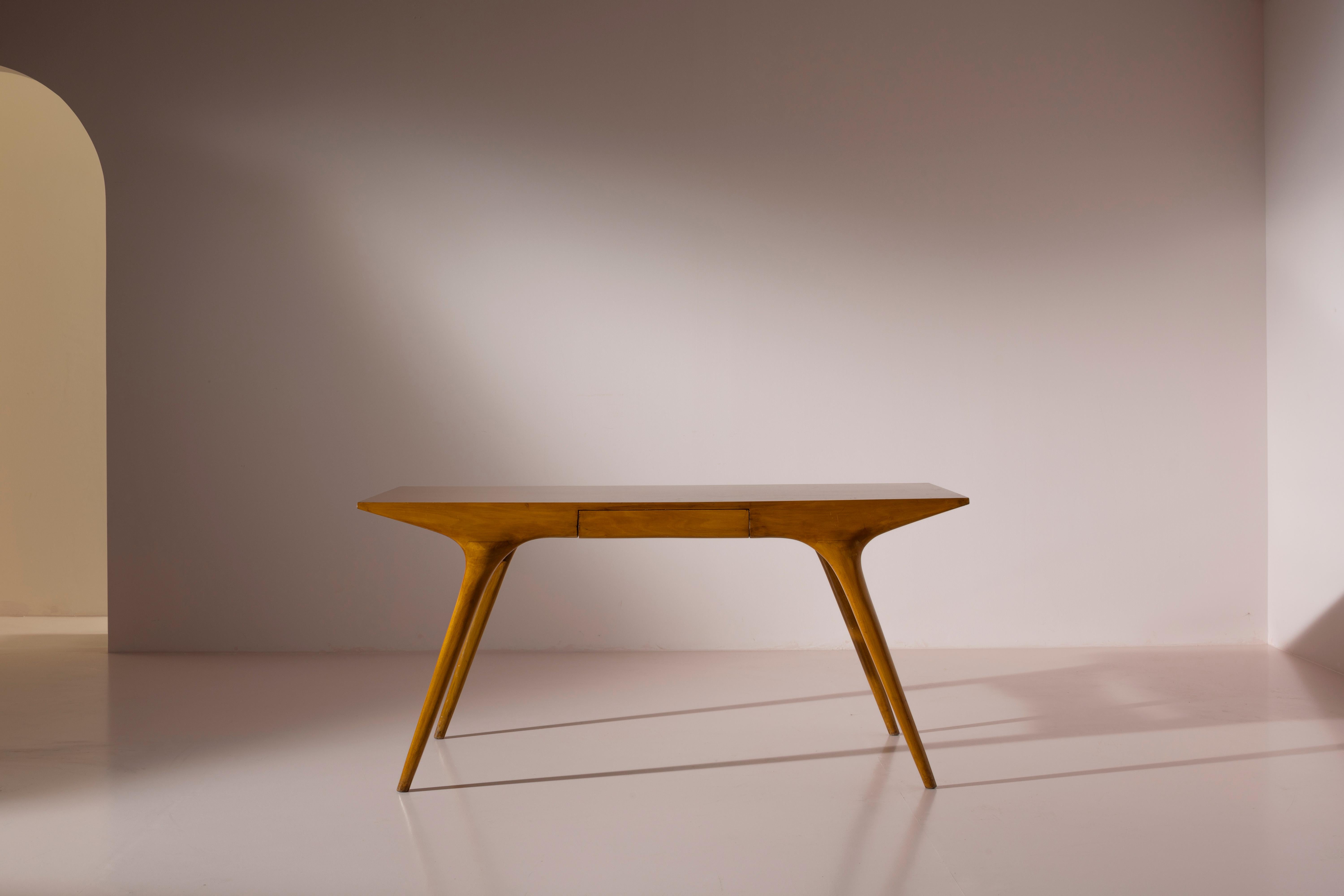 Carlo de Carli Walnut Desk, Italy, 1950s For Sale at 1stDibs