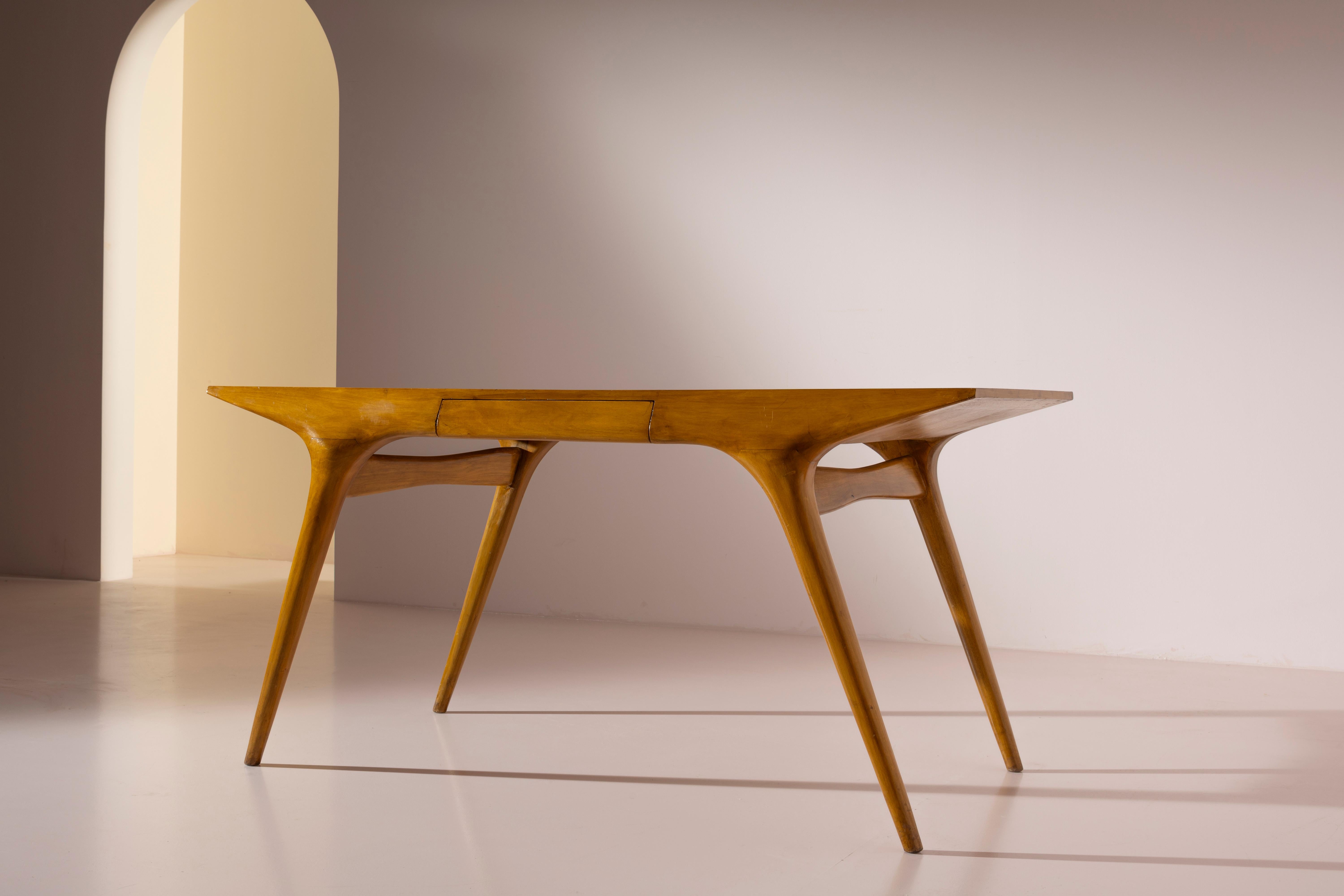 Carlo de Carli Walnut Desk, Italy, 1950s For Sale at 1stDibs