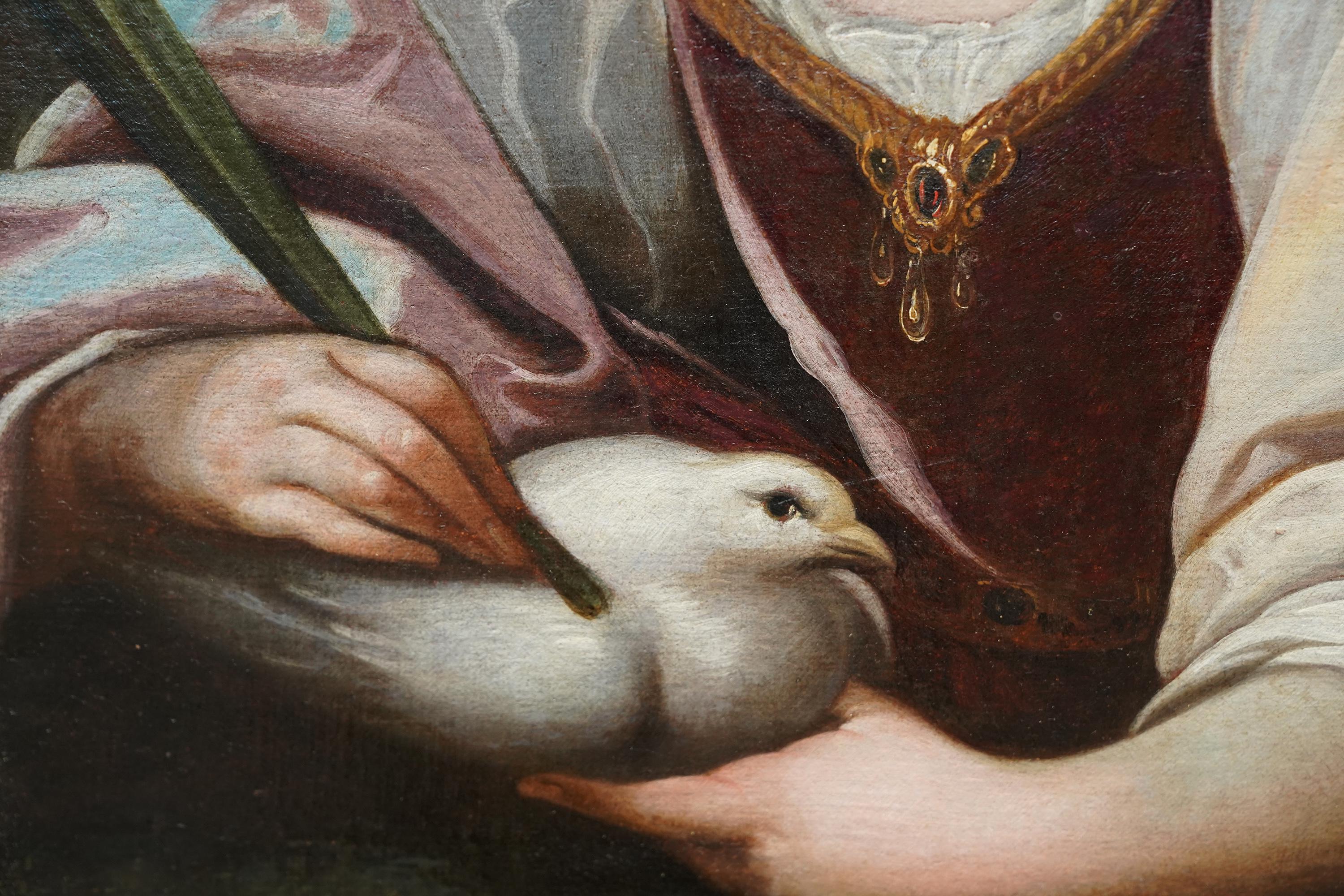 Portrait of St Catherine Holding a Dove - Venetian Old master art oil ...