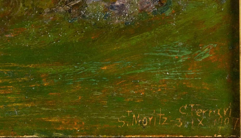Carlo Ferrari - View of Saint Moritz - Oil Paint by Carlo Ferrari ...