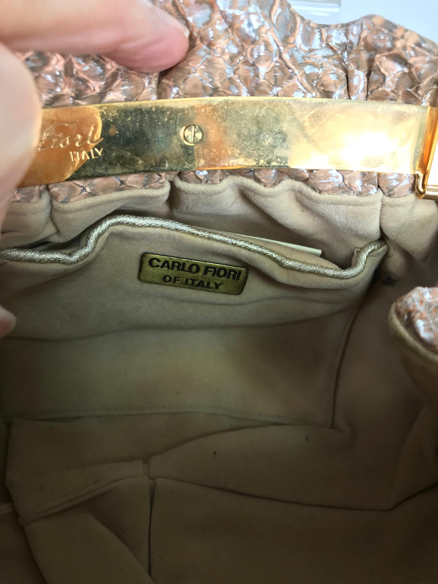 Carlo Fiori Silver Coral Faux Snake Jewel Clasp Evening Bag 1980s For Sale at 1stDibs | carlo ...