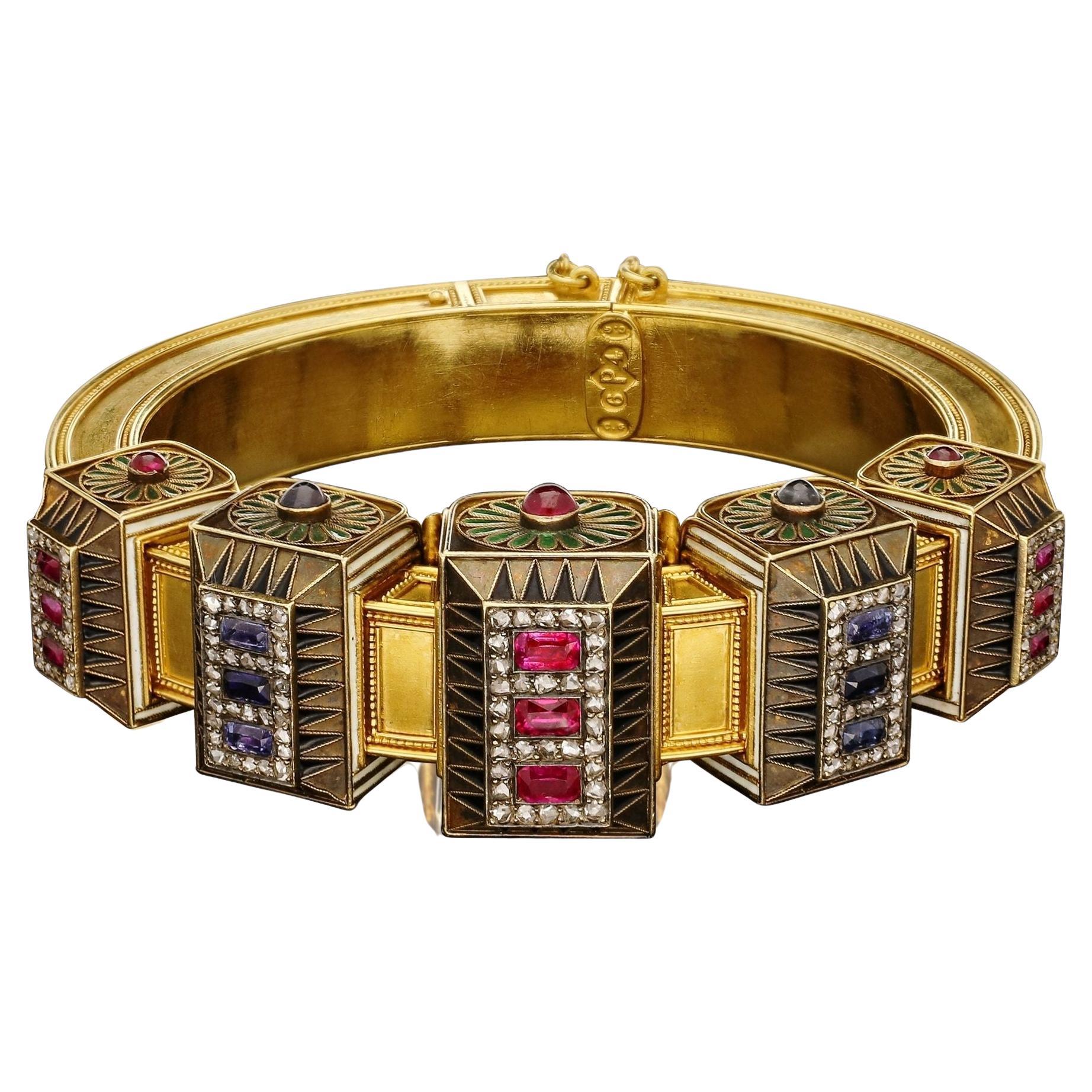 Gerard Sandoz 1928 Art Deco Gold, Jade, Lapis Lazuli and Enamel ...