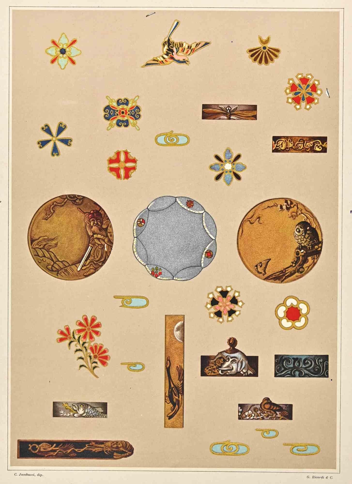 Decorative Motifs - Japanese Styles - Chromolithograph by Carlo ...