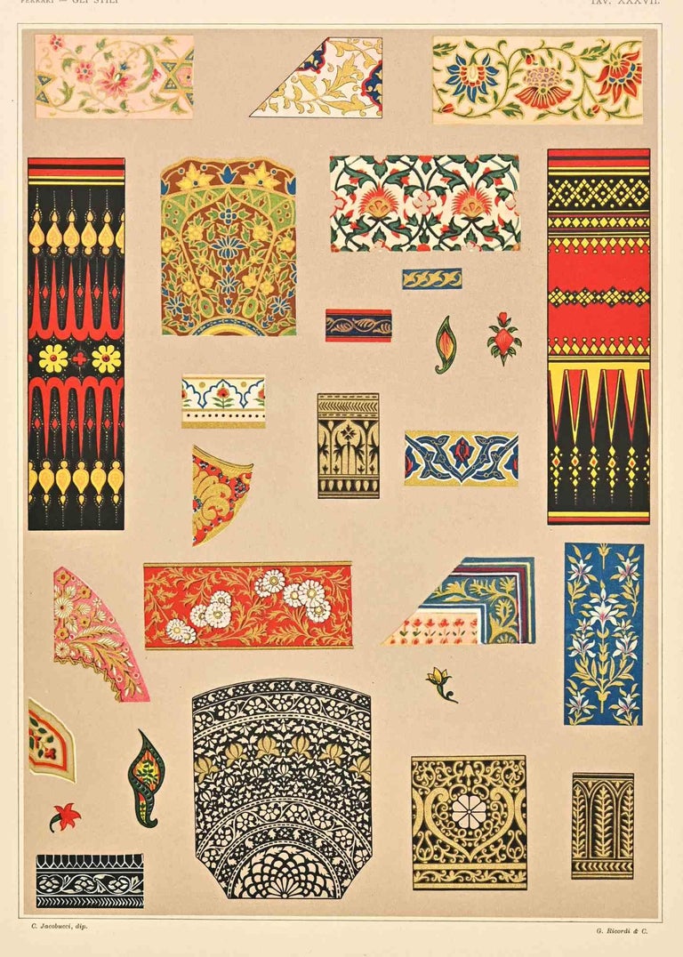 Carlo Jacobucci - Decorative Motifs- Indian - Chromolithograph by C ...