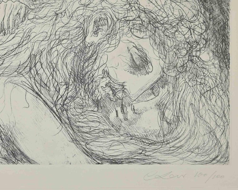 Carlo Levi - Lovers - Etching by Carlo Levi - Mid-20th Century For Sale ...