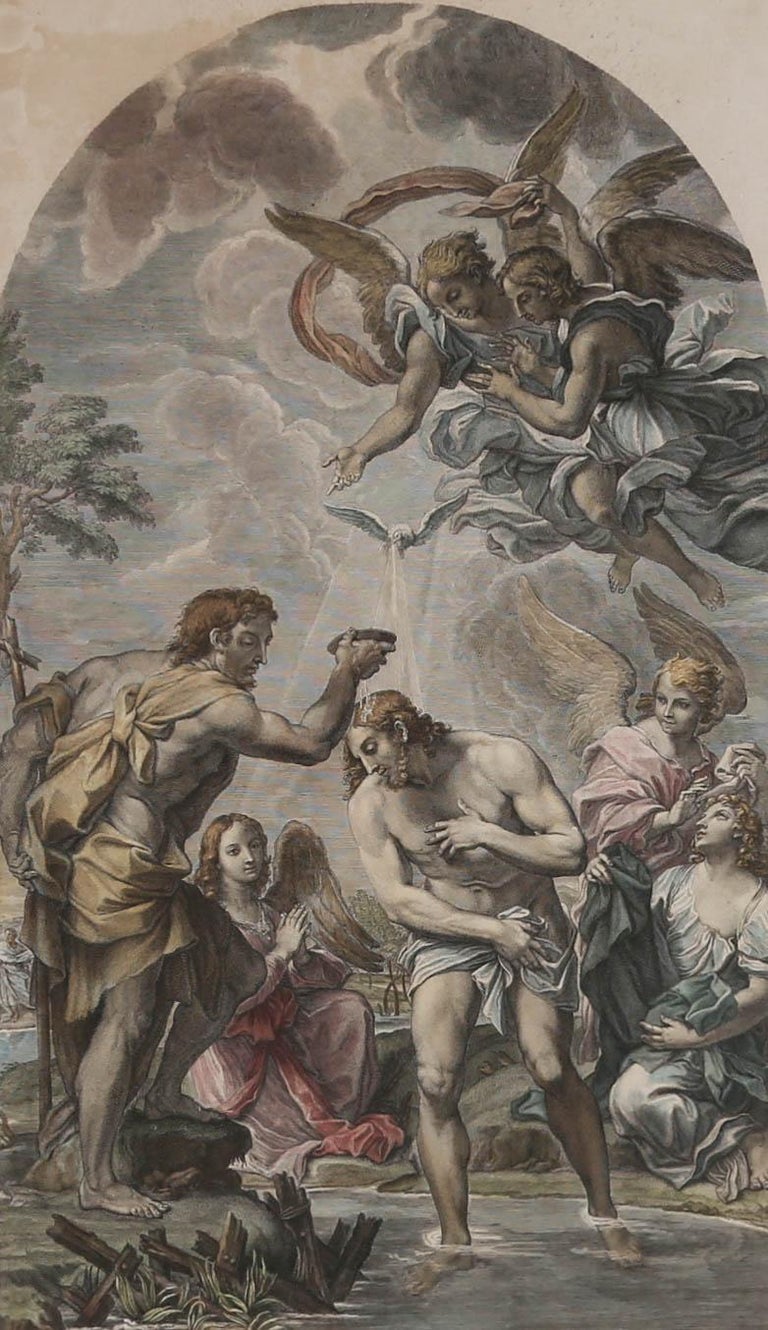 D'après la gravure de Carlo Maratta - 1728, Le Baptême du Christ En ...