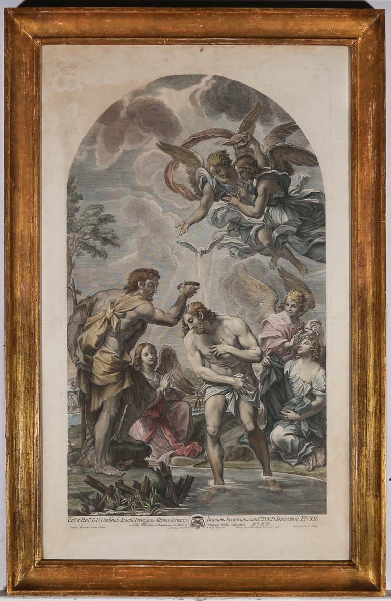 After Carlo Maratta - 1728 Engraving, The Baptism of Christ For Sale at ...